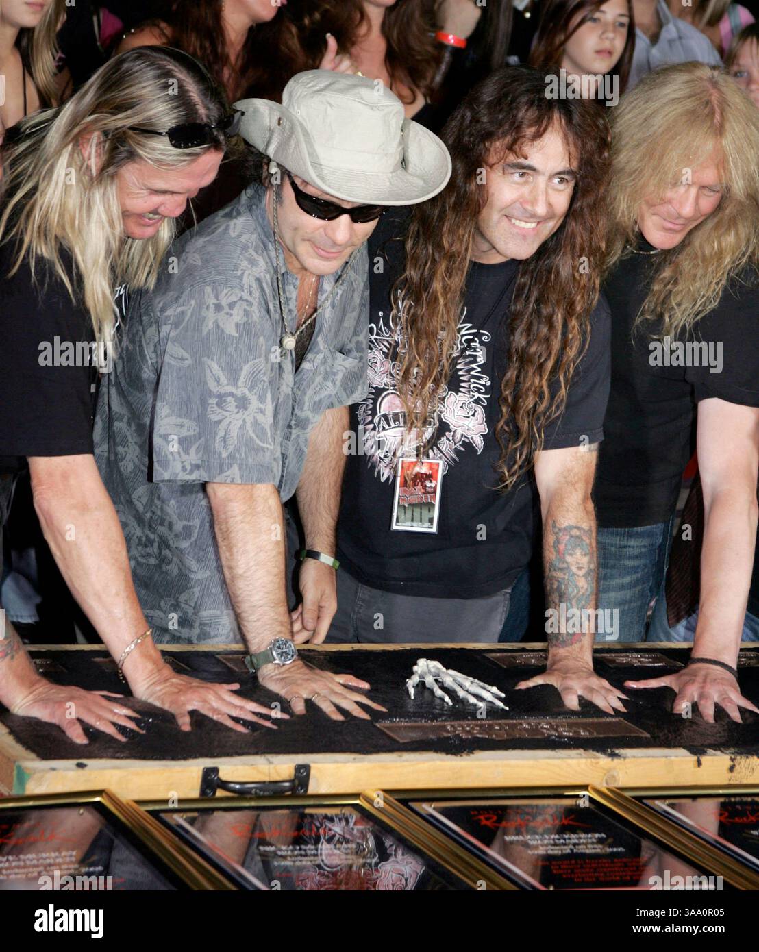 Aug 19, 2005; Hollywood, CA, USA; Iron Maiden inducted into Hollywood ...