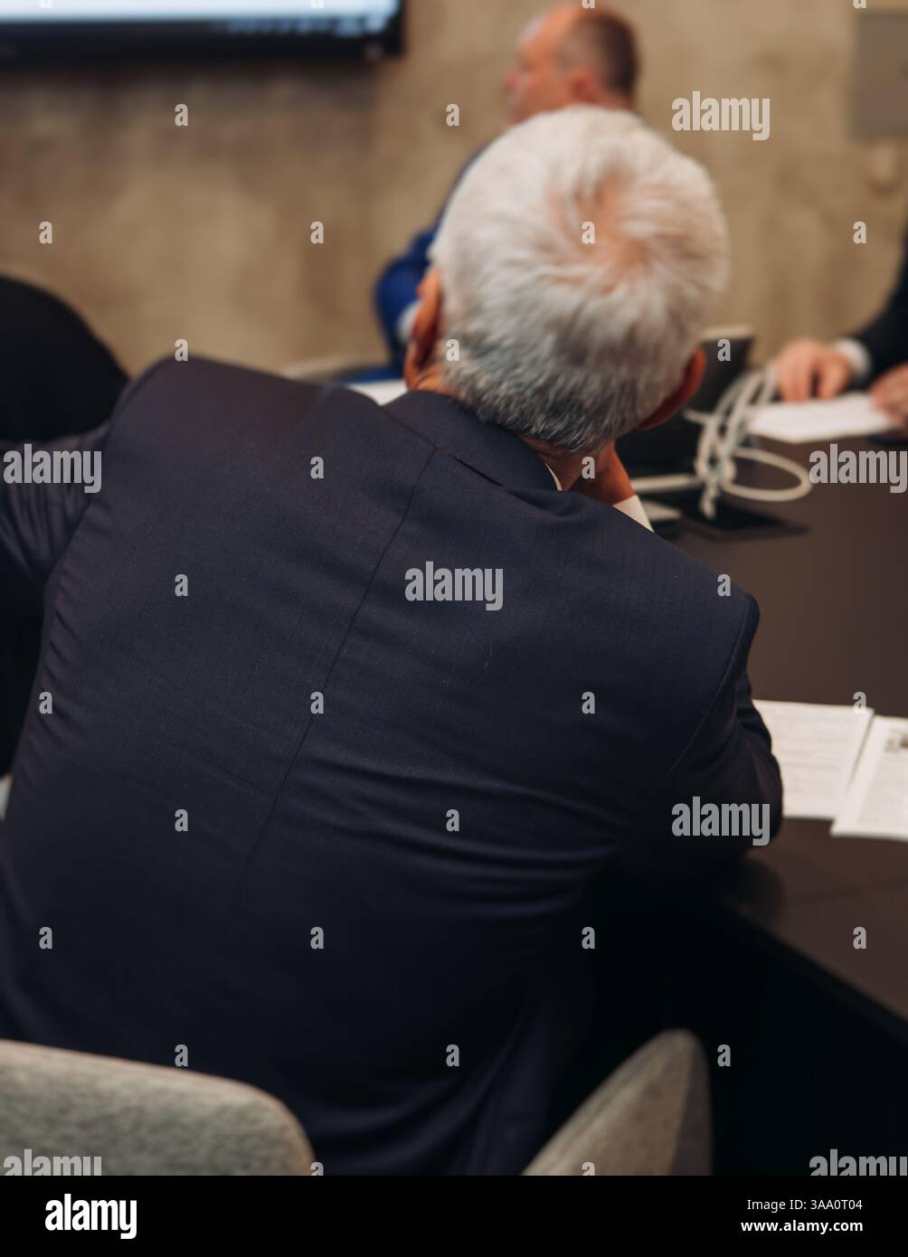 Board of directors in meeting room, Company executive director and management at the table ...