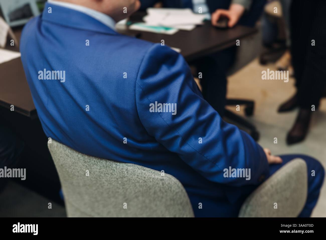Board of directors in meeting room, Company executive director and ...