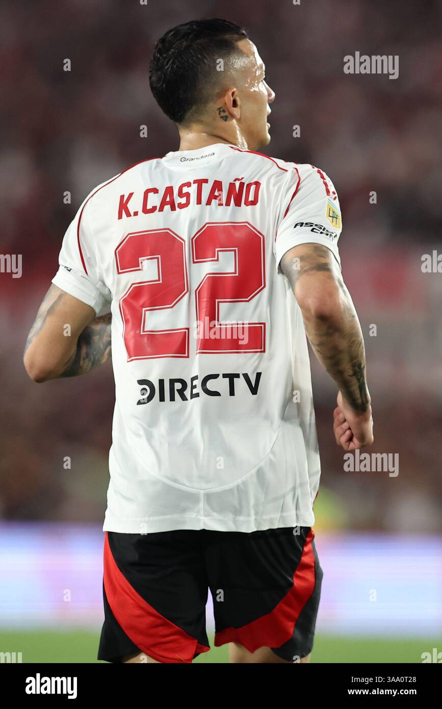 River Plate's Colombian midfielder Kevin Castano looks on during the ...
