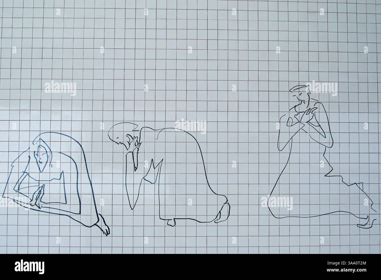 Fatima, Portugal - March 26, 2025: Minimalistic illustration of figures ...