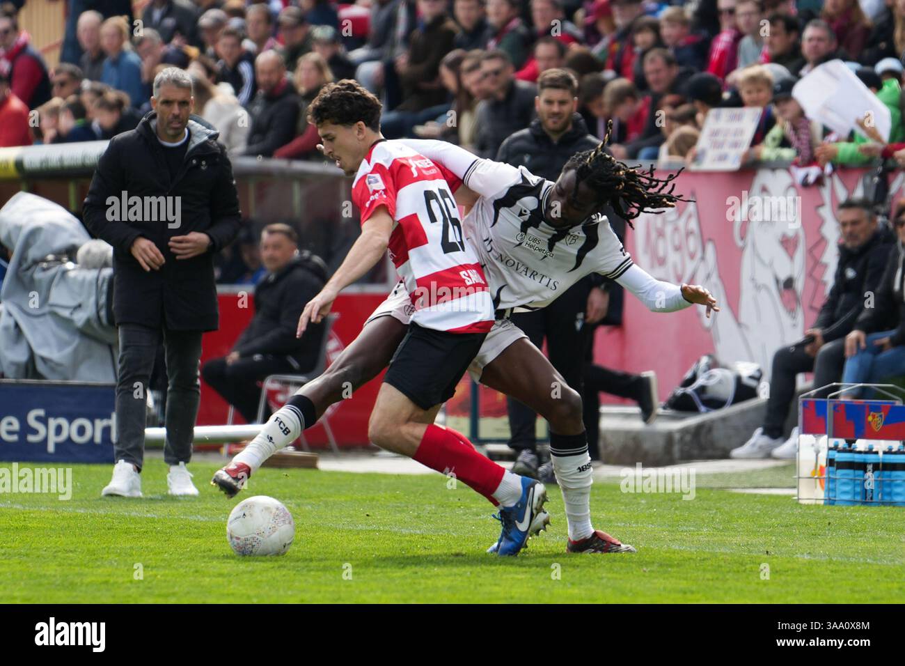 Winterthur, Switzerland. 30th Mar, 2025. Romario Barò (8 FCB) and ...