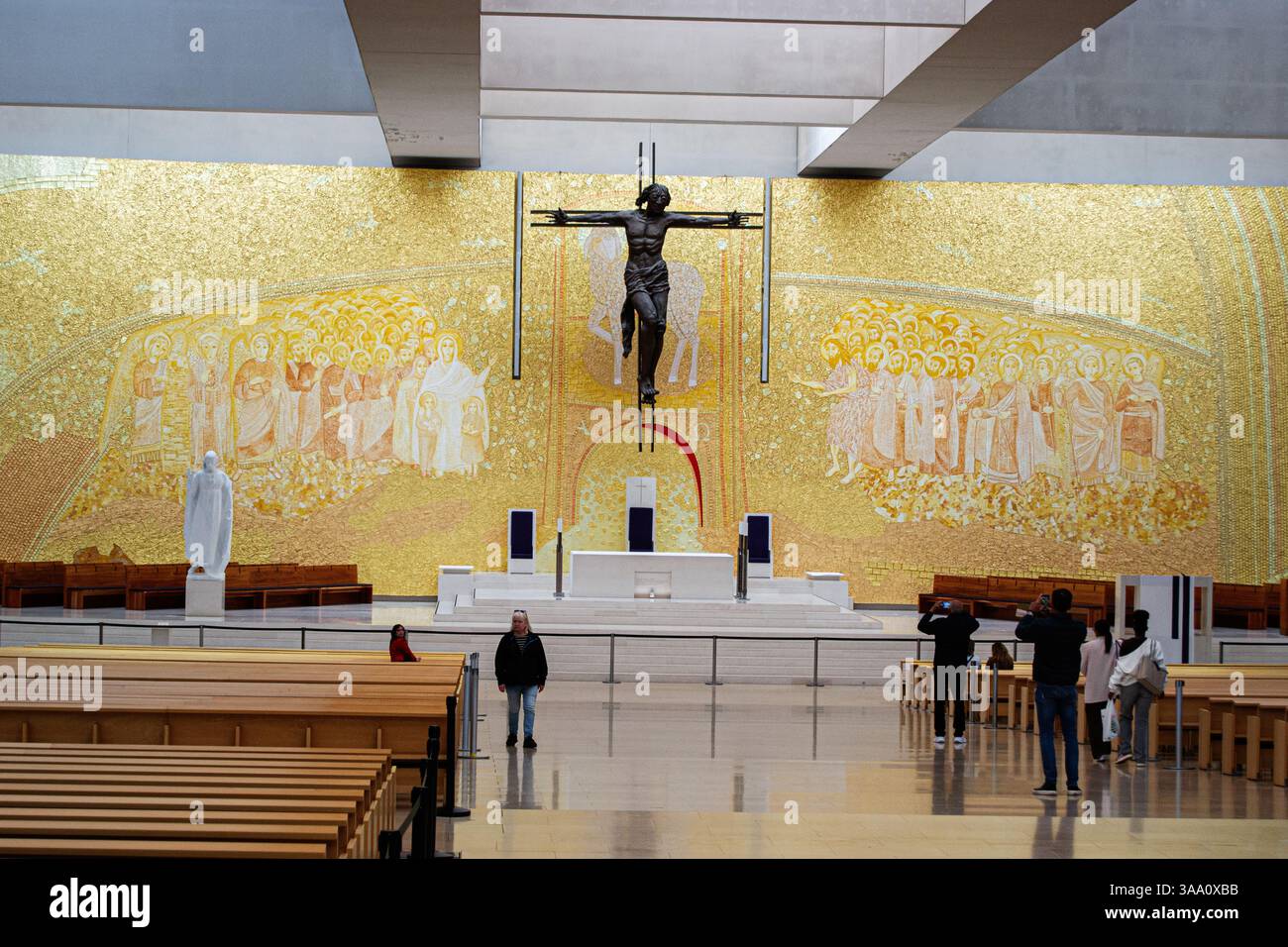 Fatima, Portugal - March 26, 2025: Vivid depiction of a church interior ...