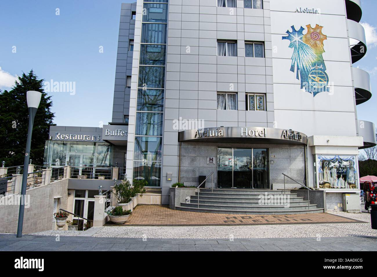 Fatima, Portugal - March 26, 2025: Exterior view of a hotel Aleluia and ...