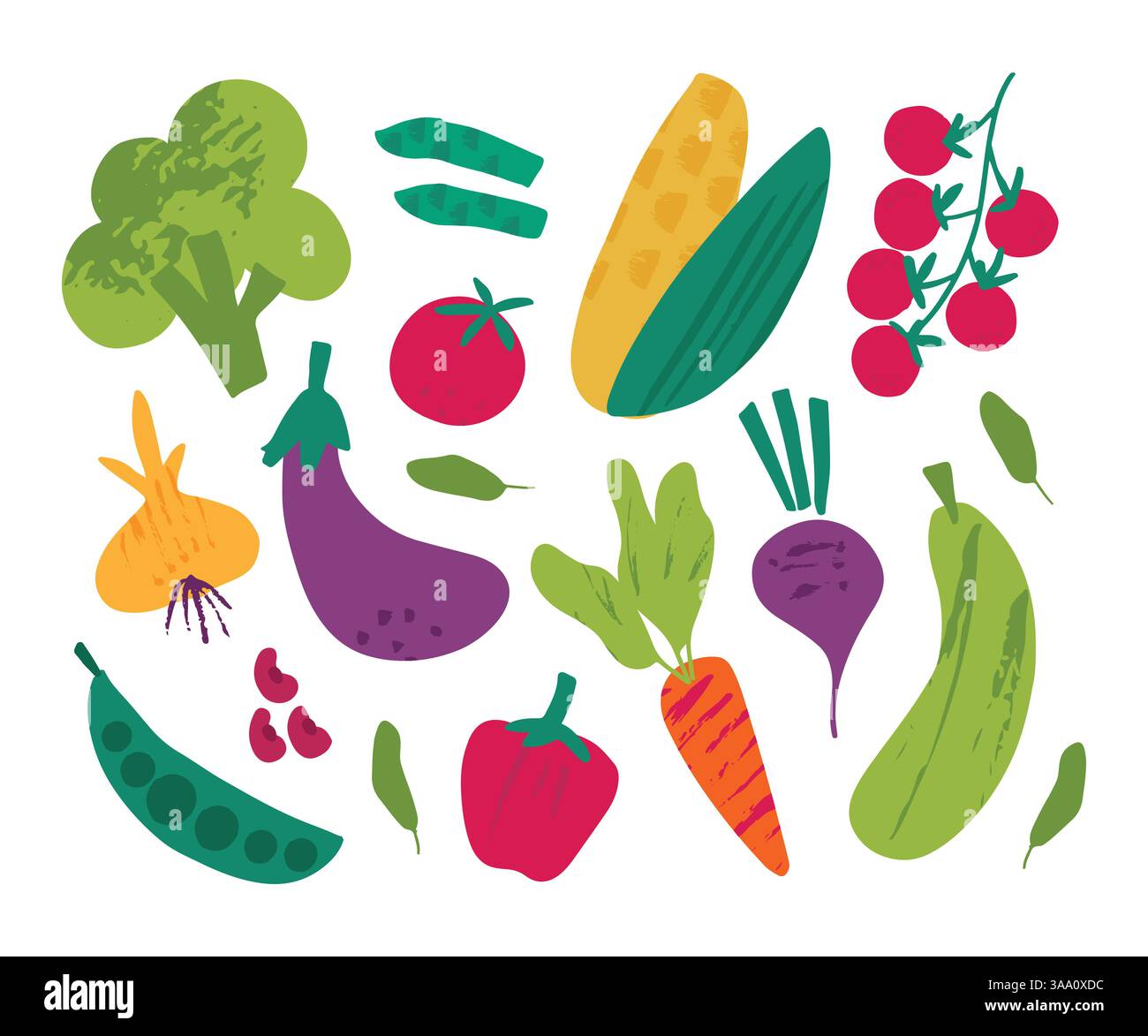 Vegetables flat vector illustration set Stock Vector Image & Art - Alamy