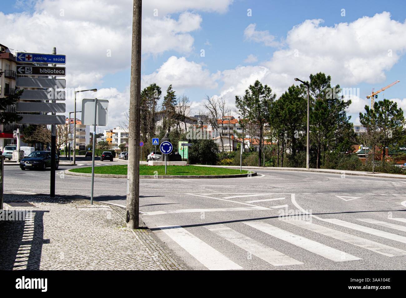 Fatima, Portugal - March 26, 2025: Urban road network with roundabout ...