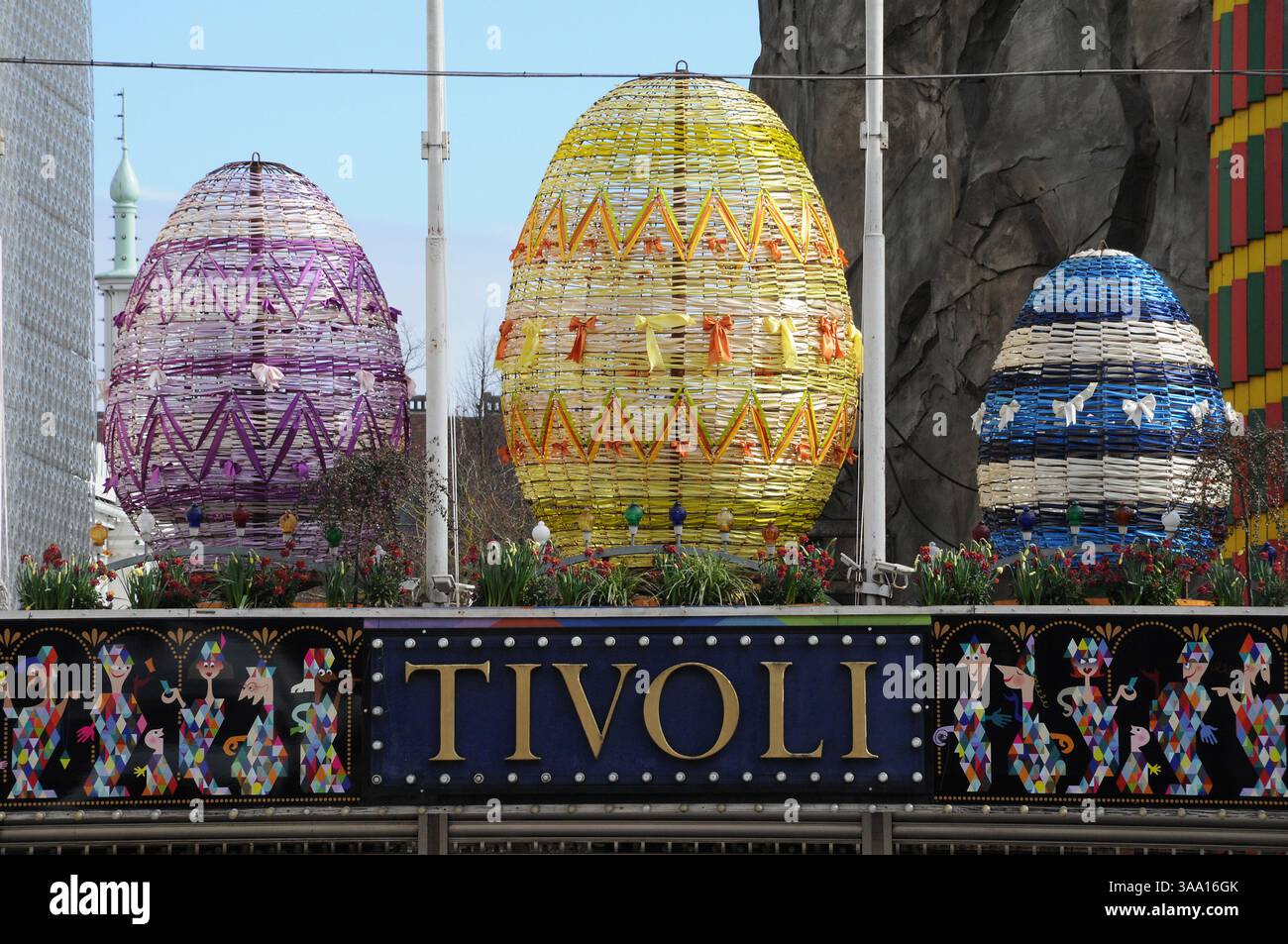 Copenhagen/ DenmarK/31 March 2025/ View of tivoli garden easter eggs ...
