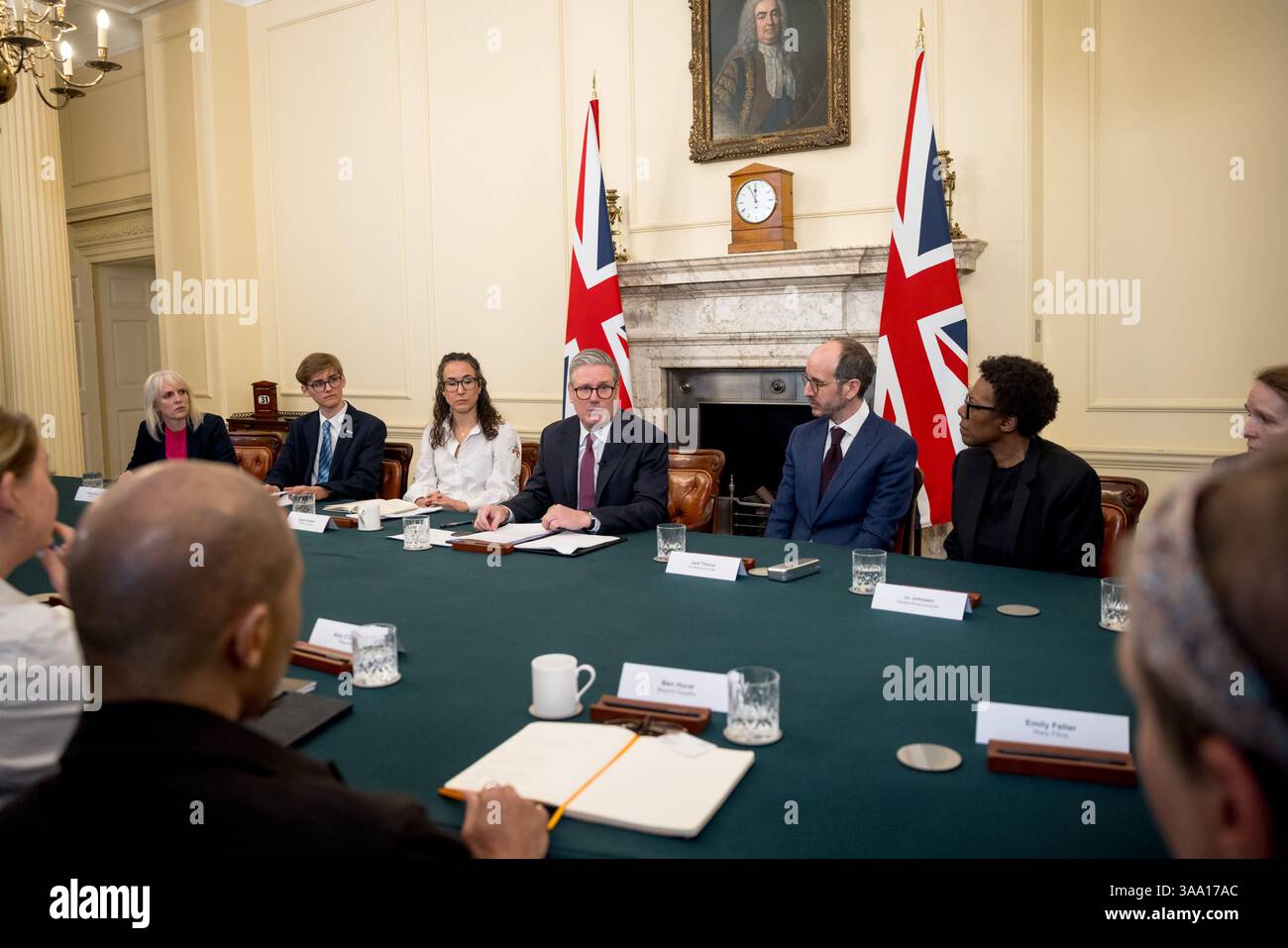 Prime Minister Sir Keir Starmer meets with writer Jack Thorne (third ...