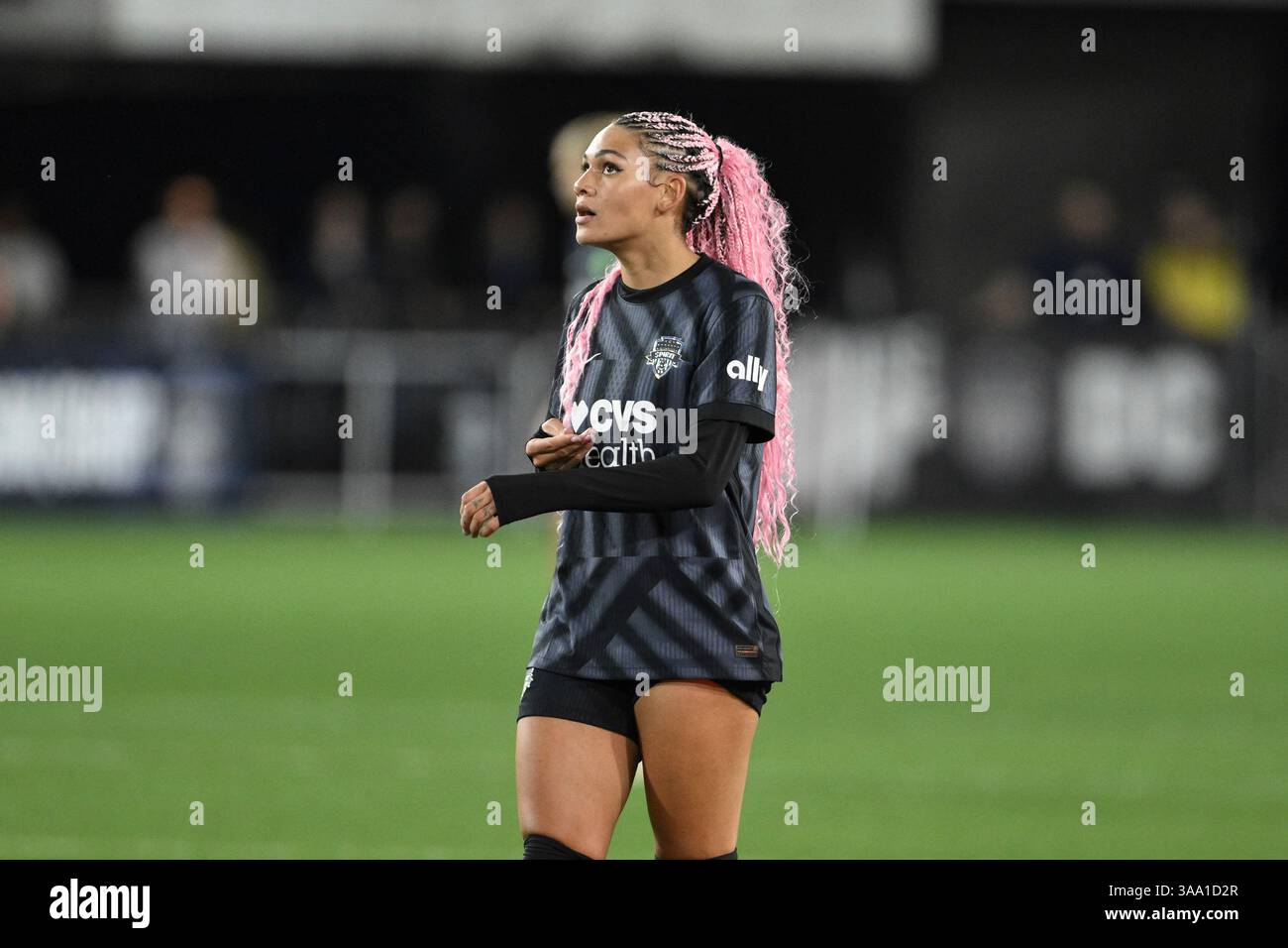 Washington Spirit forward Trinity Rodman looks on during an NWSL soccer ...