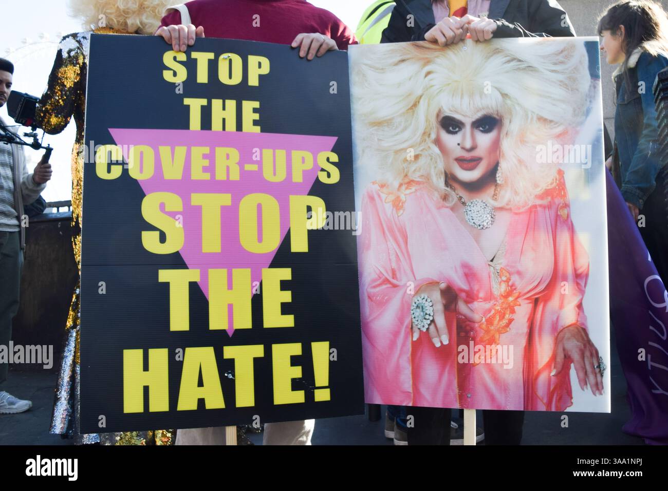 London, England, UK. 31st Mar, 2025. Protesters gather in Westminster ...