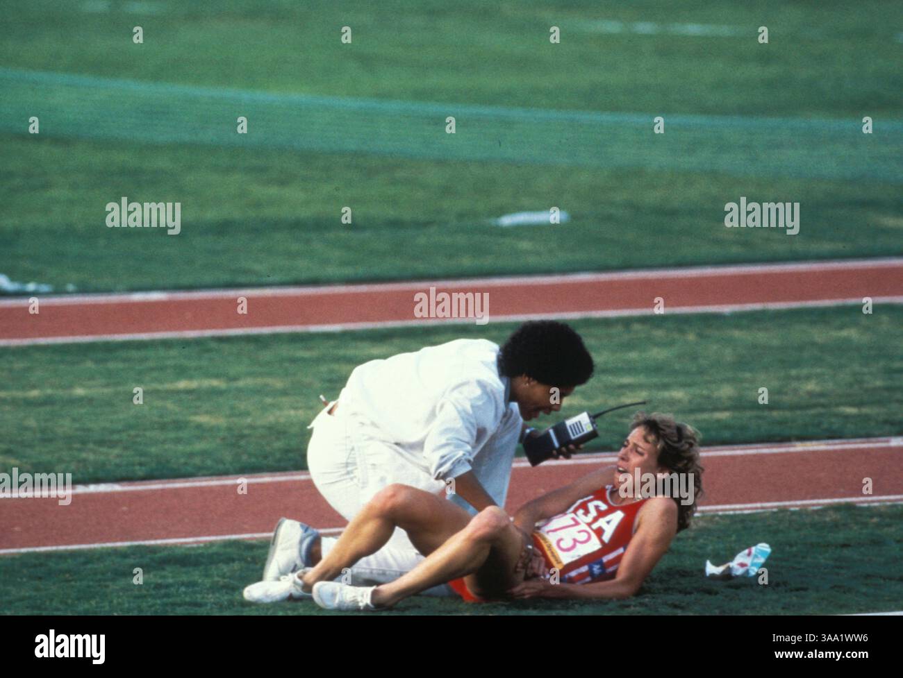 Jul 28, 1984; Los Angeles, CA, USA; American track and field athlete ...