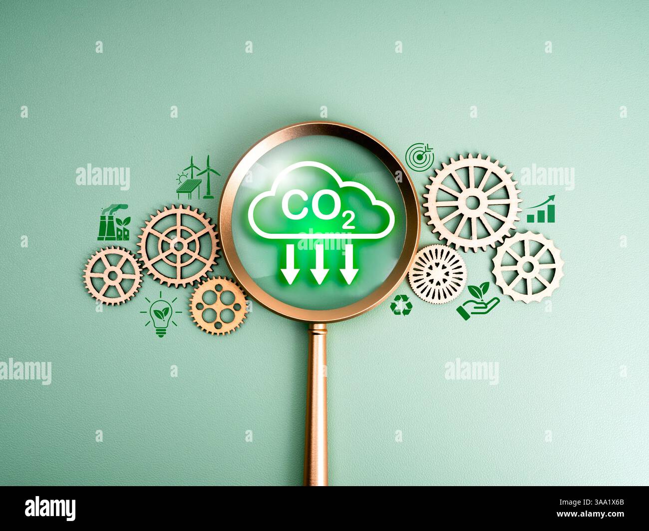 Environmental care sustainability, Carbon dioxide reduce management concept. Co2 emission ...