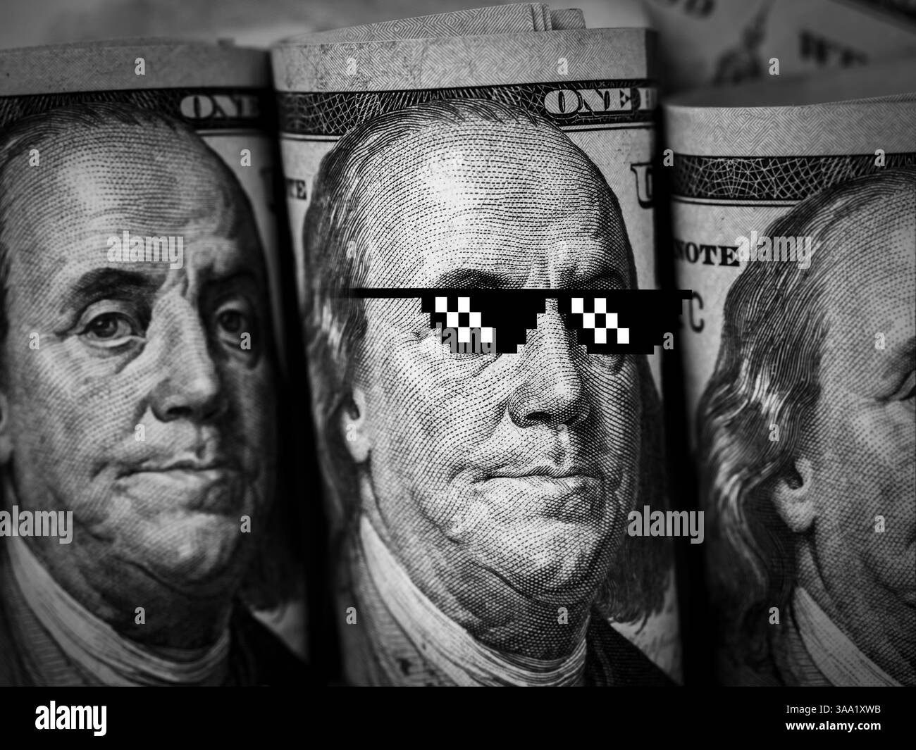 Benjamin franklins face on Black and White Stock Photos & Images - Alamy