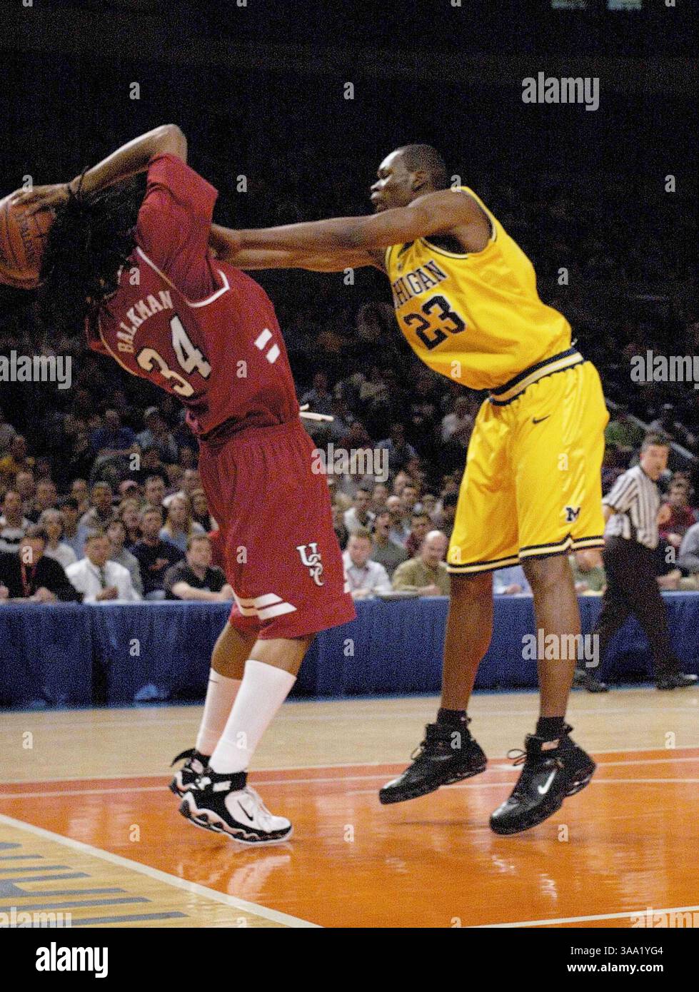 Mar 30, 2006; New York, NY, USA; Michigan's BRENT PETWAY shoves South ...