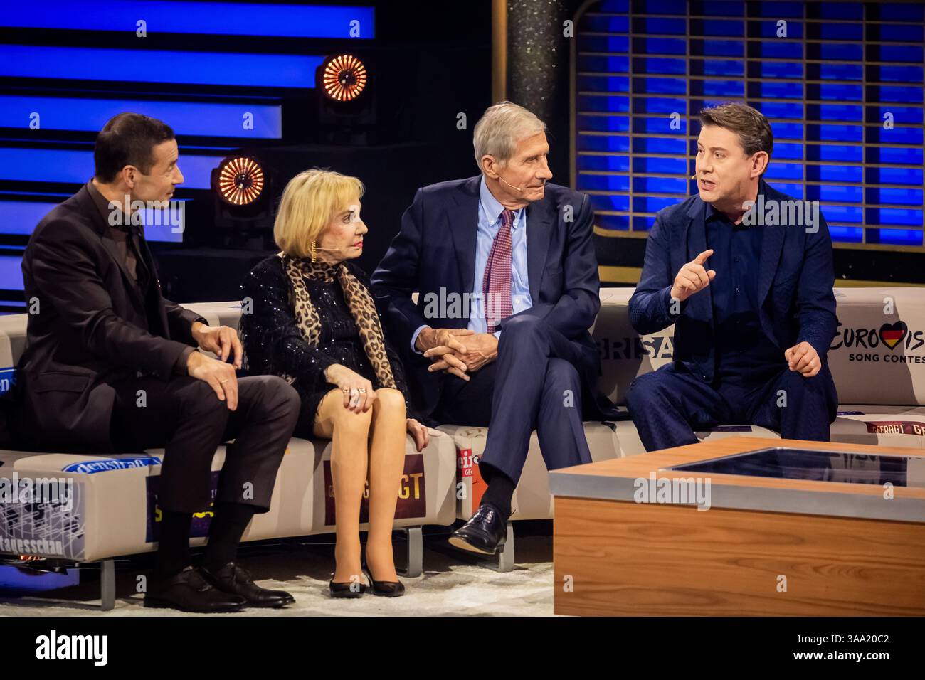 Berlin, Germany. 27th Mar, 2025. Kai Pflaume (l-r), presenter, Dagmar ...
