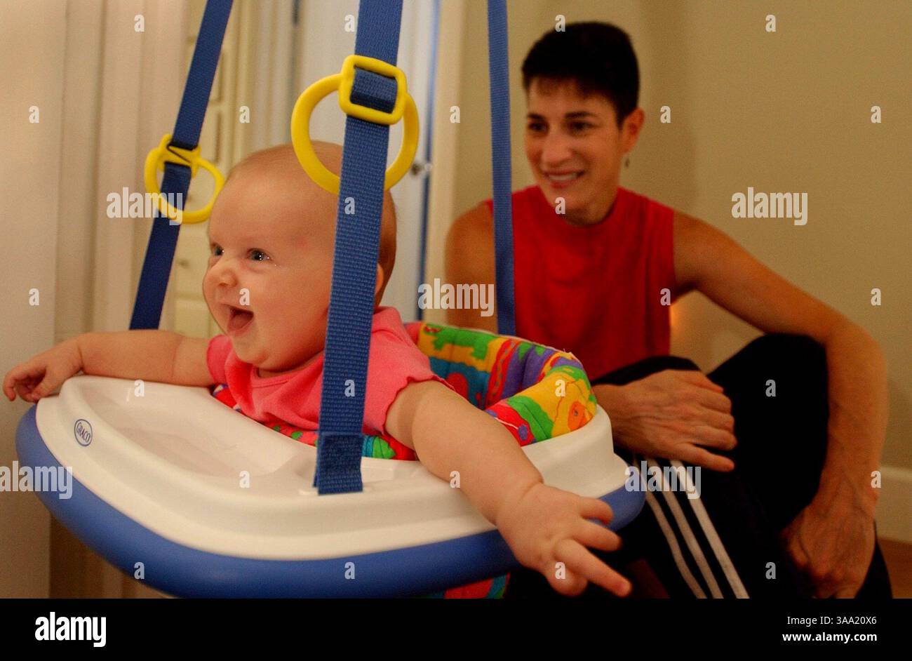 JUMP - Ellen Karpay-Brody plays with her 11-week old daughter Sadie ...