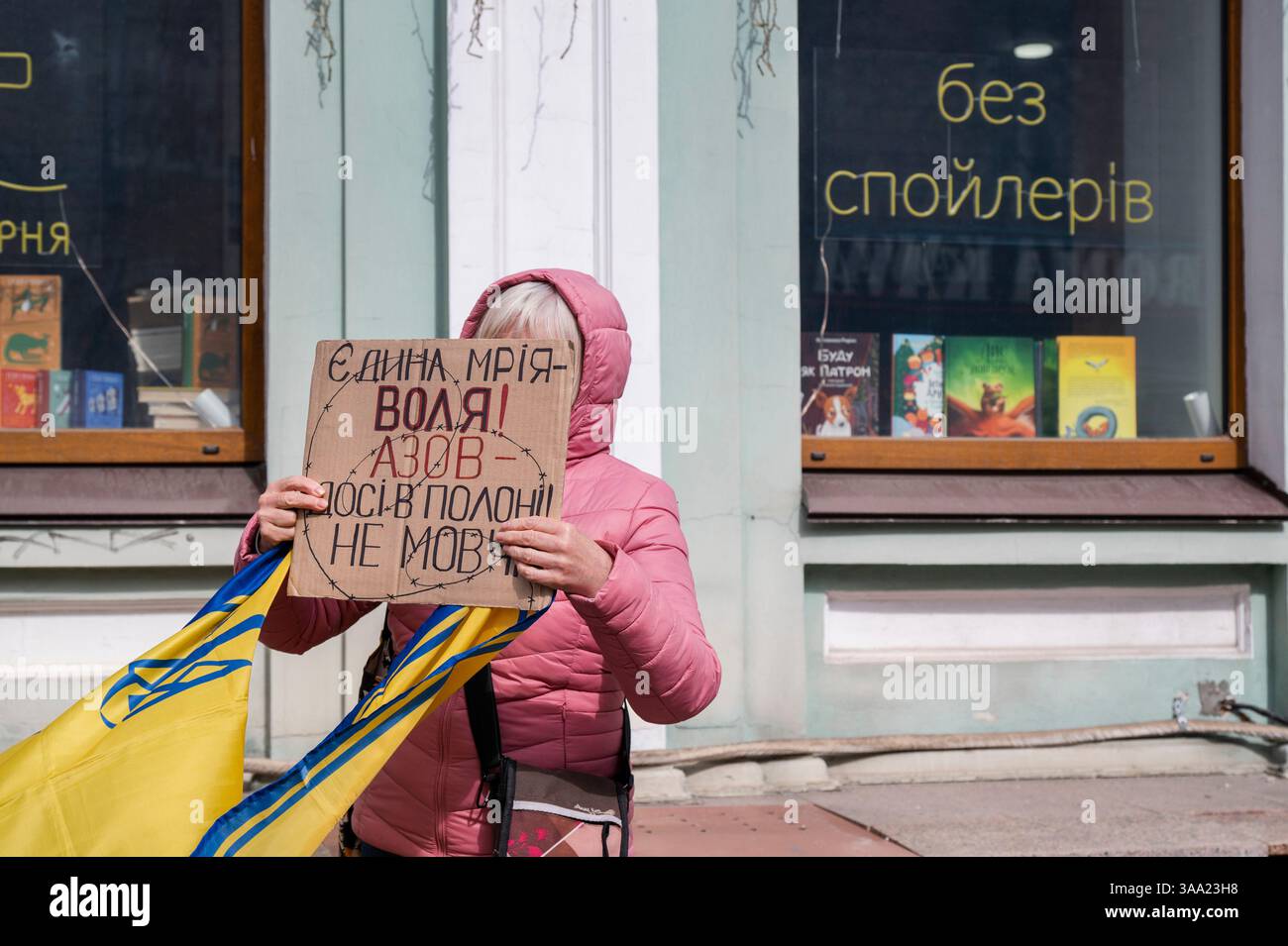 Kyiv, Ukraine - 30th March, 2025: Rally participants gather in support ...