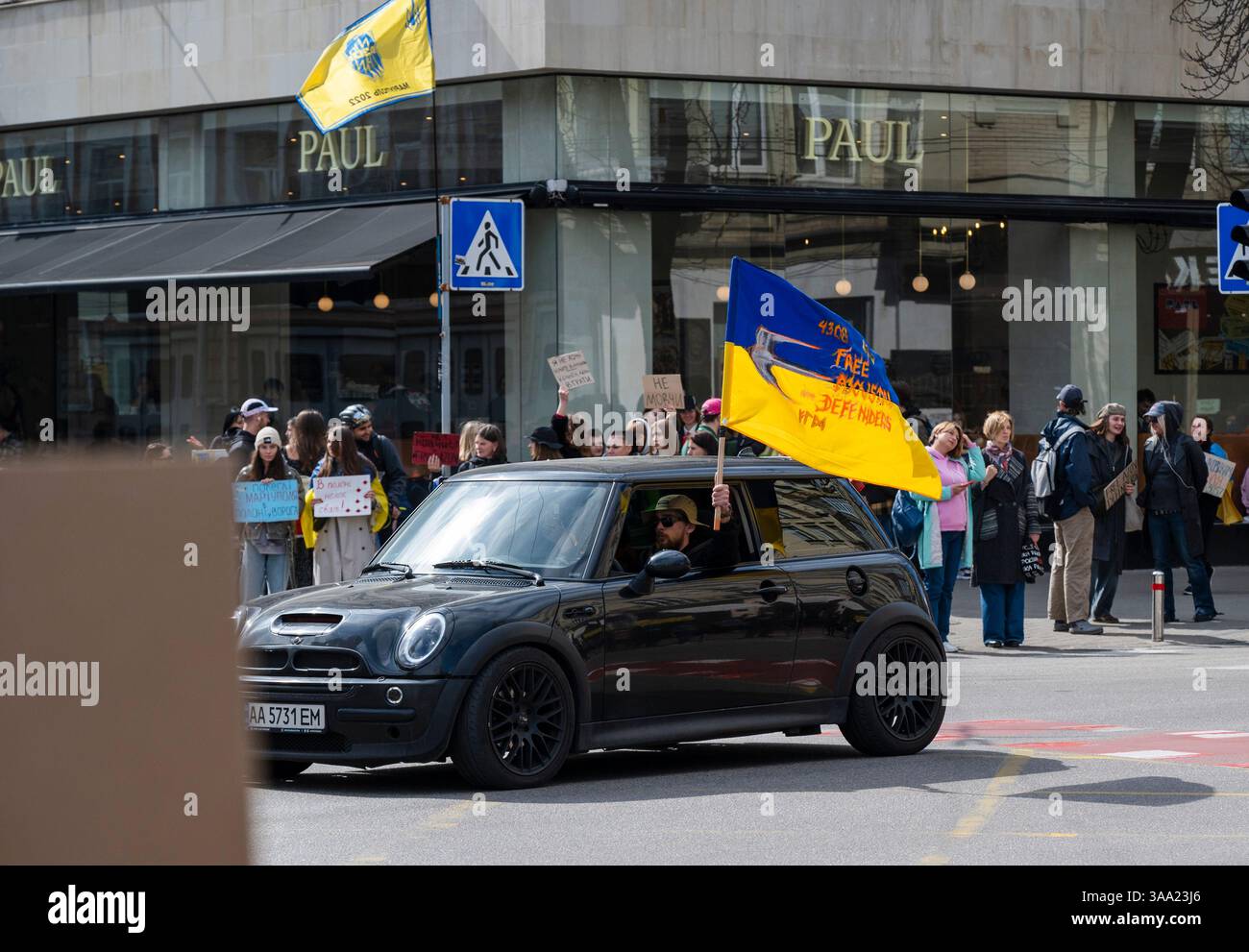 Kyiv, Ukraine - 30th March, 2025: Crowds rally in support of Azov ...