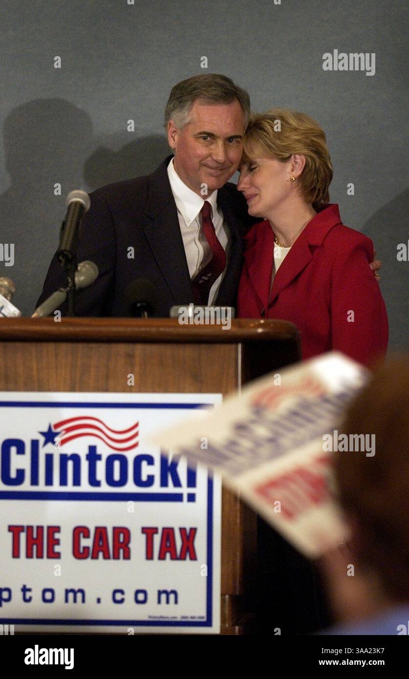 ONLINE USE ELECTION Tom McClintock embraces his wife Lori, after ...