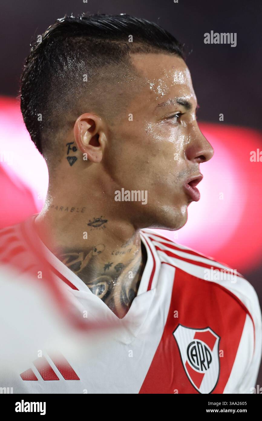 River Plate's Colombian midfielder Kevin Castano looks on during the ...