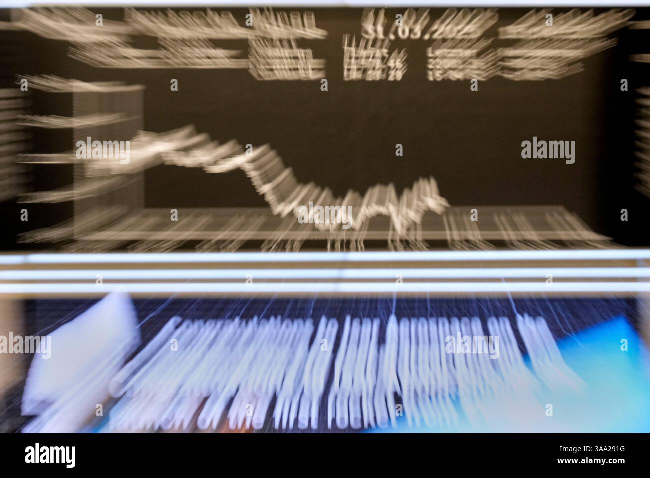 The curve of the German stock index DAX is pictured at the stock market ...