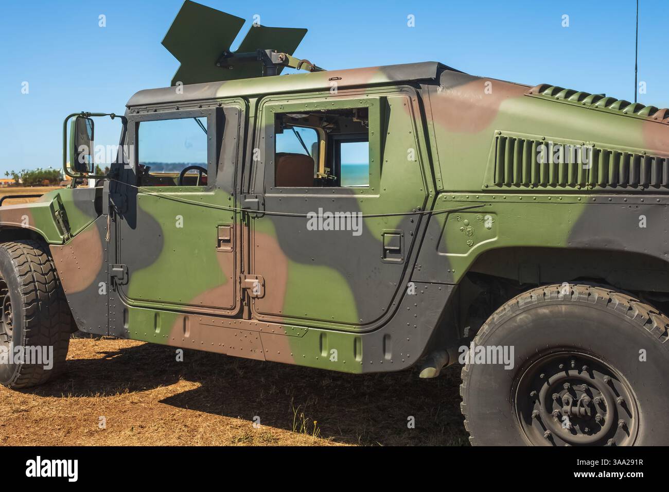 Armored Car on the training field. American military equipment ...