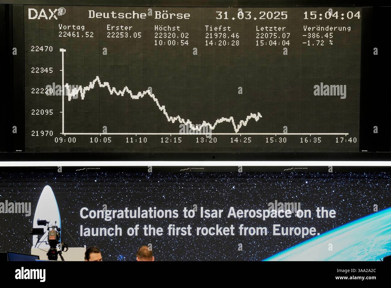 The curve of the German stock index DAX is pictured at the stock market ...