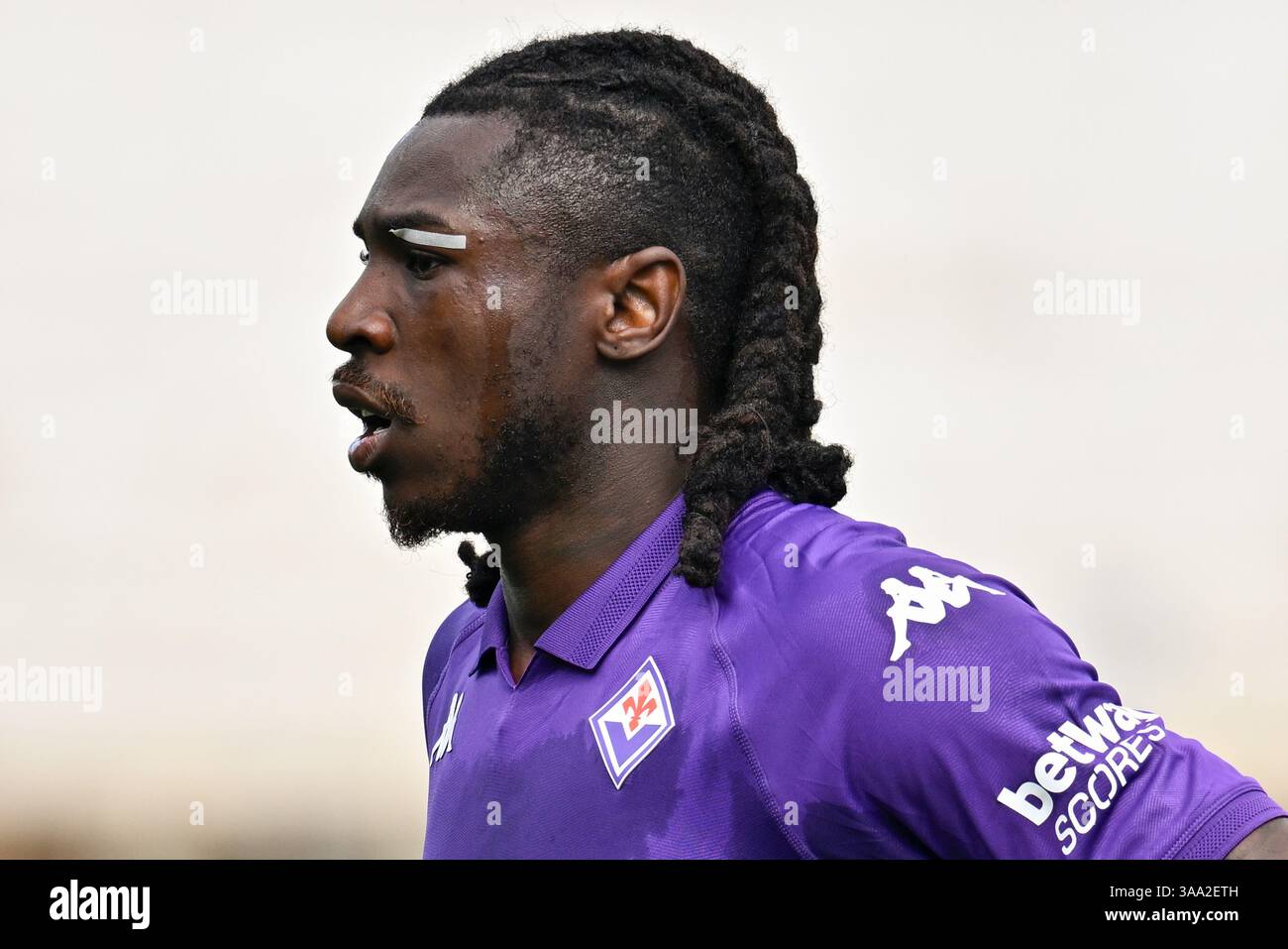 Florence, Italy. 31st Mar, 2025. ACF Fiorentina's forward Moise Kean ...
