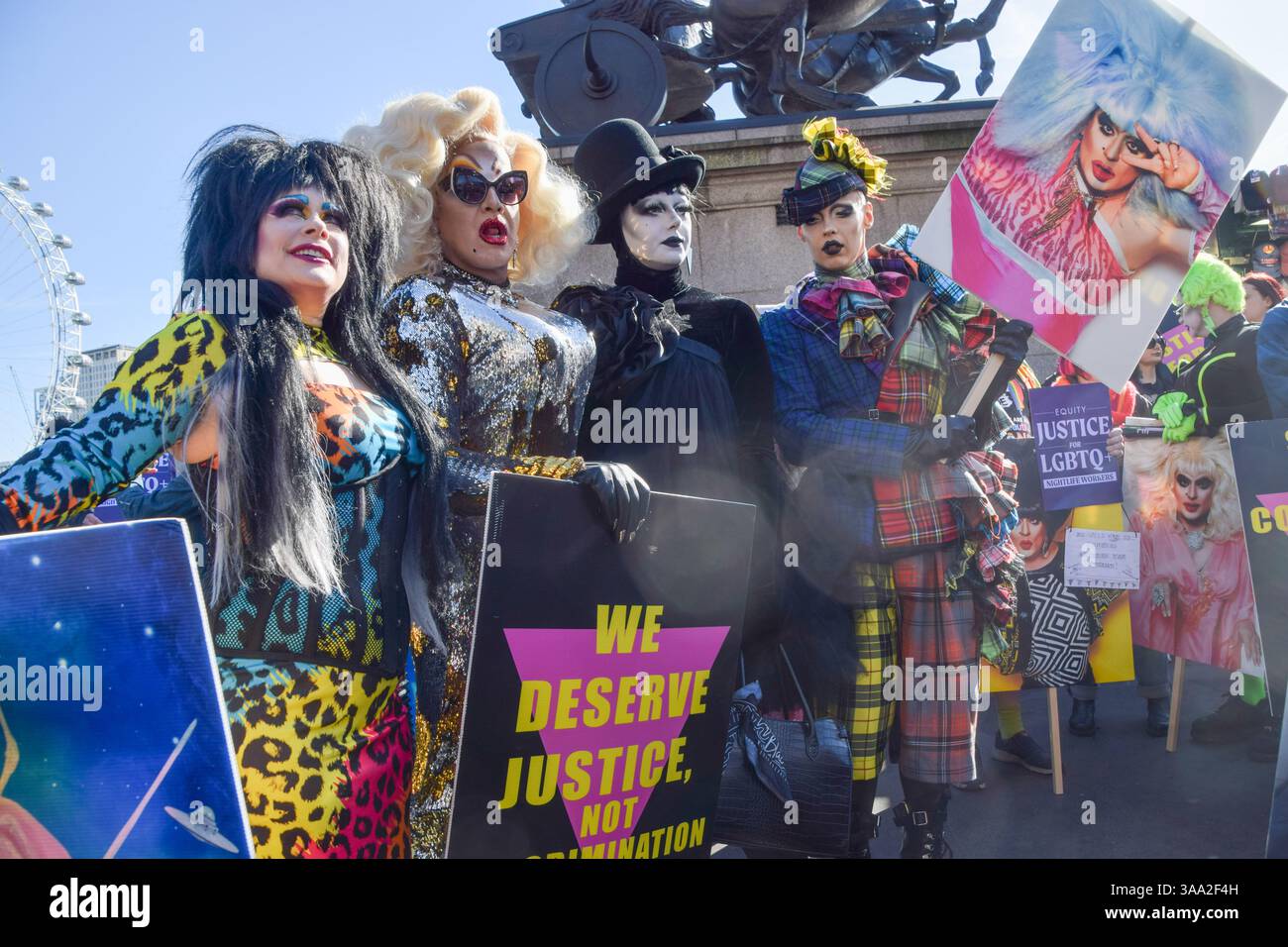 London, UK. 31st March 2025. Protesters gather in Westminster demanding ...