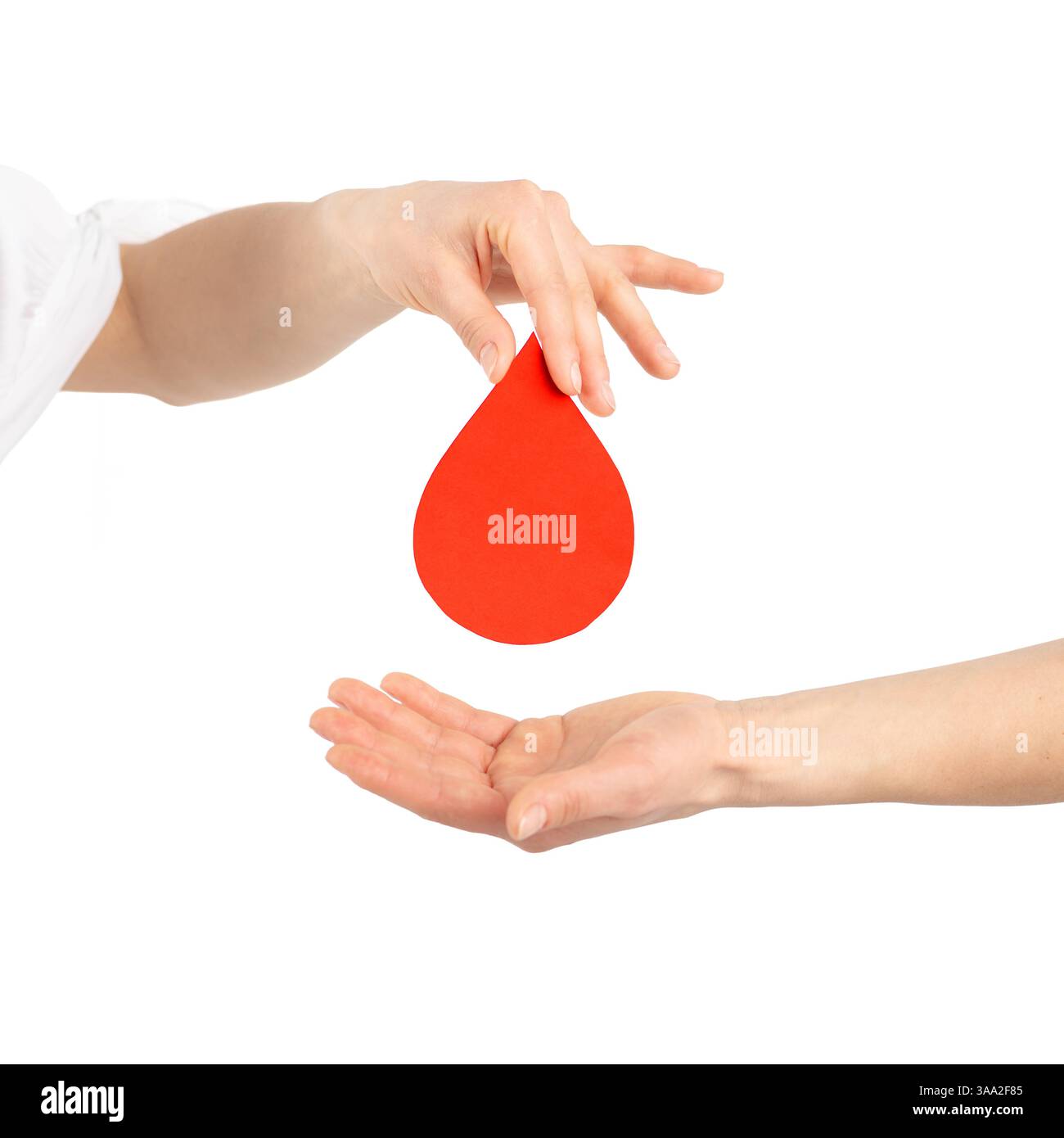 Blood donation, medicine and awareness concept. Close-up view of woman ...