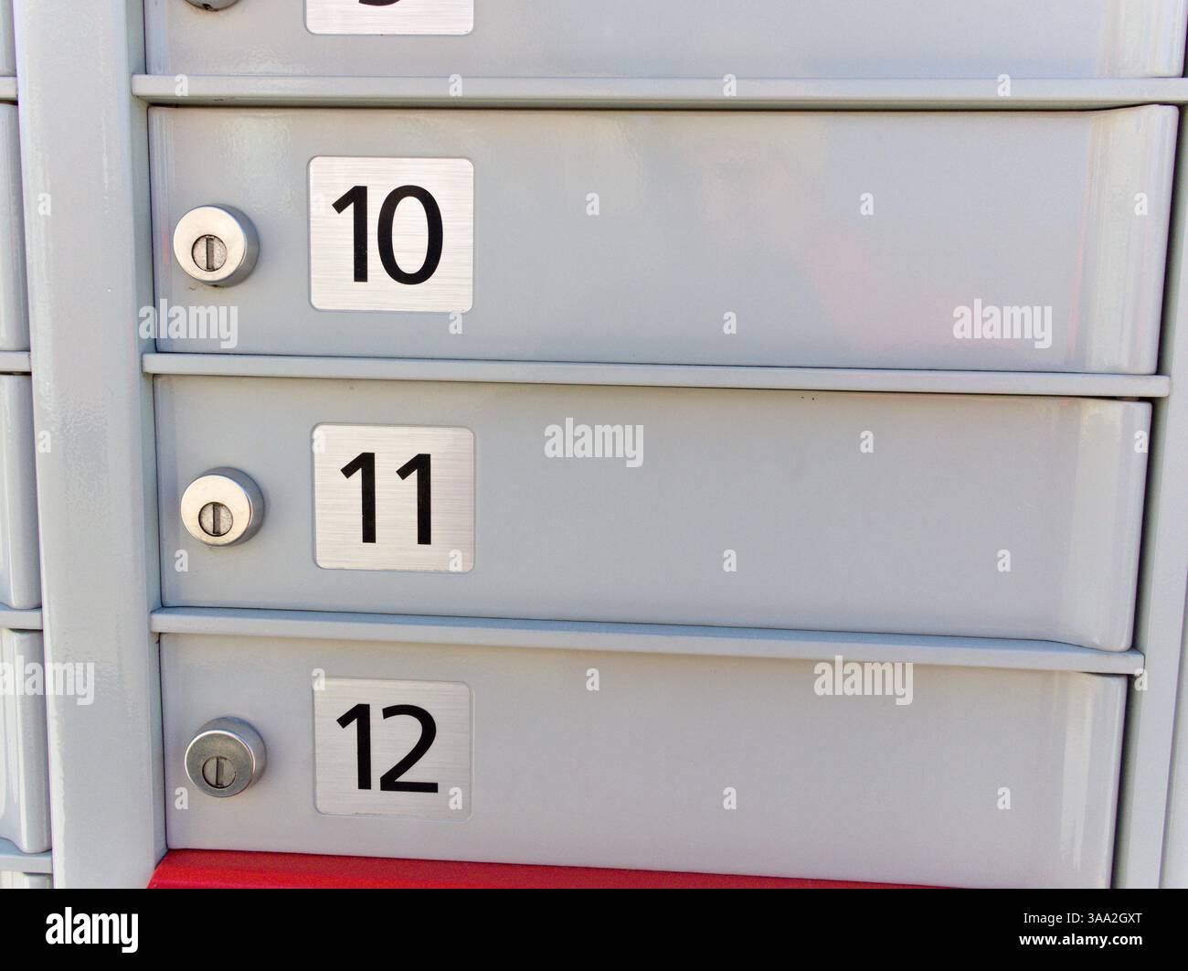 Clearly labeled community mailbox units designed for convenience and ...