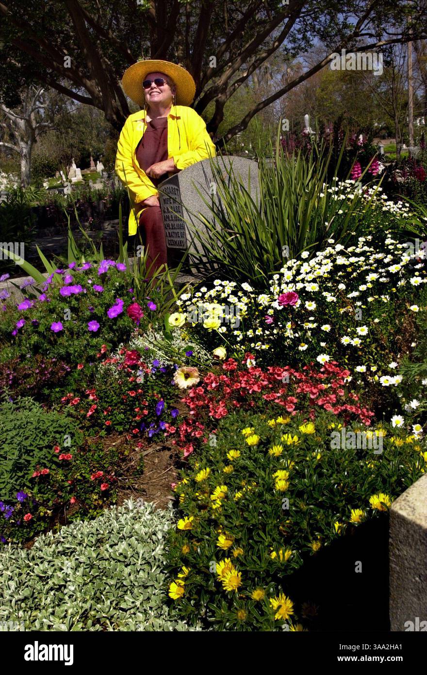 Sharon Patrician of the perennial plant club at Case family plot in ...