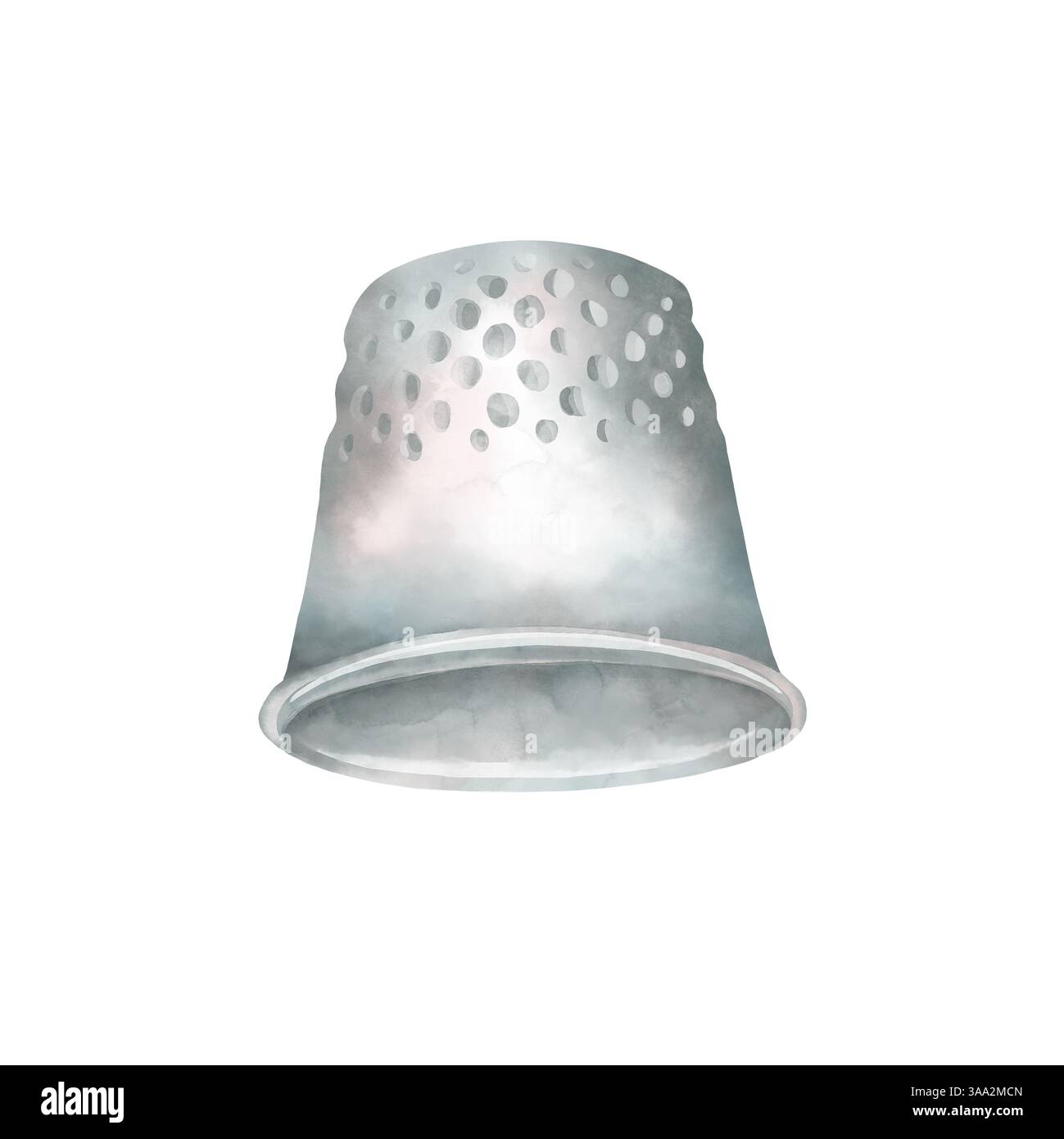 Sewing thimble watercolor illustration isolated on white. Tools for ...