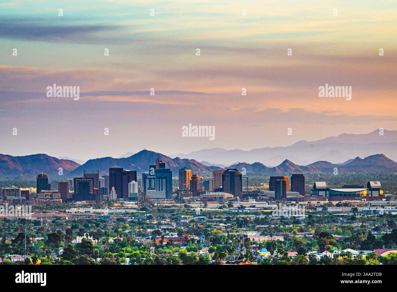Phoenix, Arizona, USA downtown cityscape at dusk Stock Photo - Alamy
