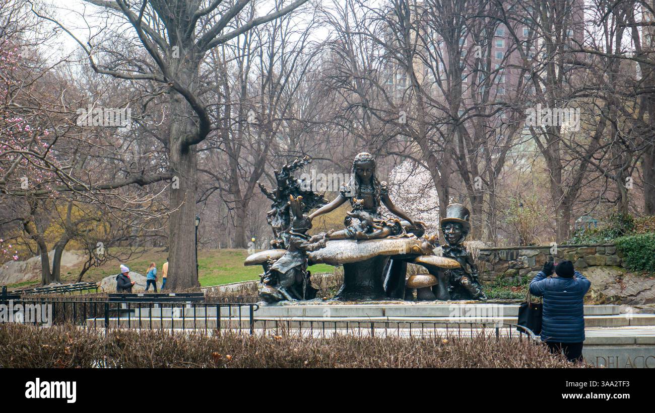 New York City, USA. 30th March, 2025. The Alice in Wonderland sculpture ...