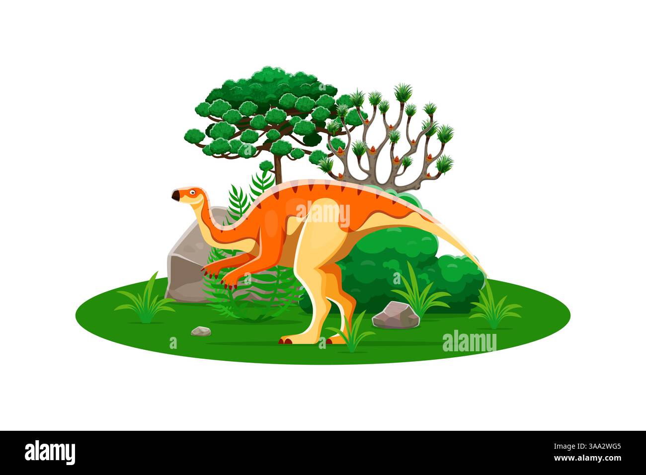 Probactrosaurus prehistoric dinosaur character. Isolated cartoon vector ...
