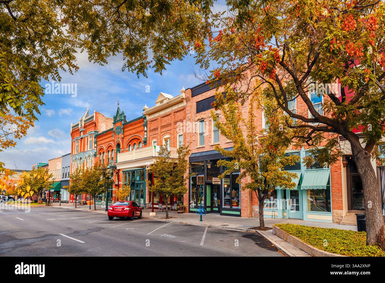 Provo, Utah, USA downtown on Center Street at dawn Stock Photo - Alamy
