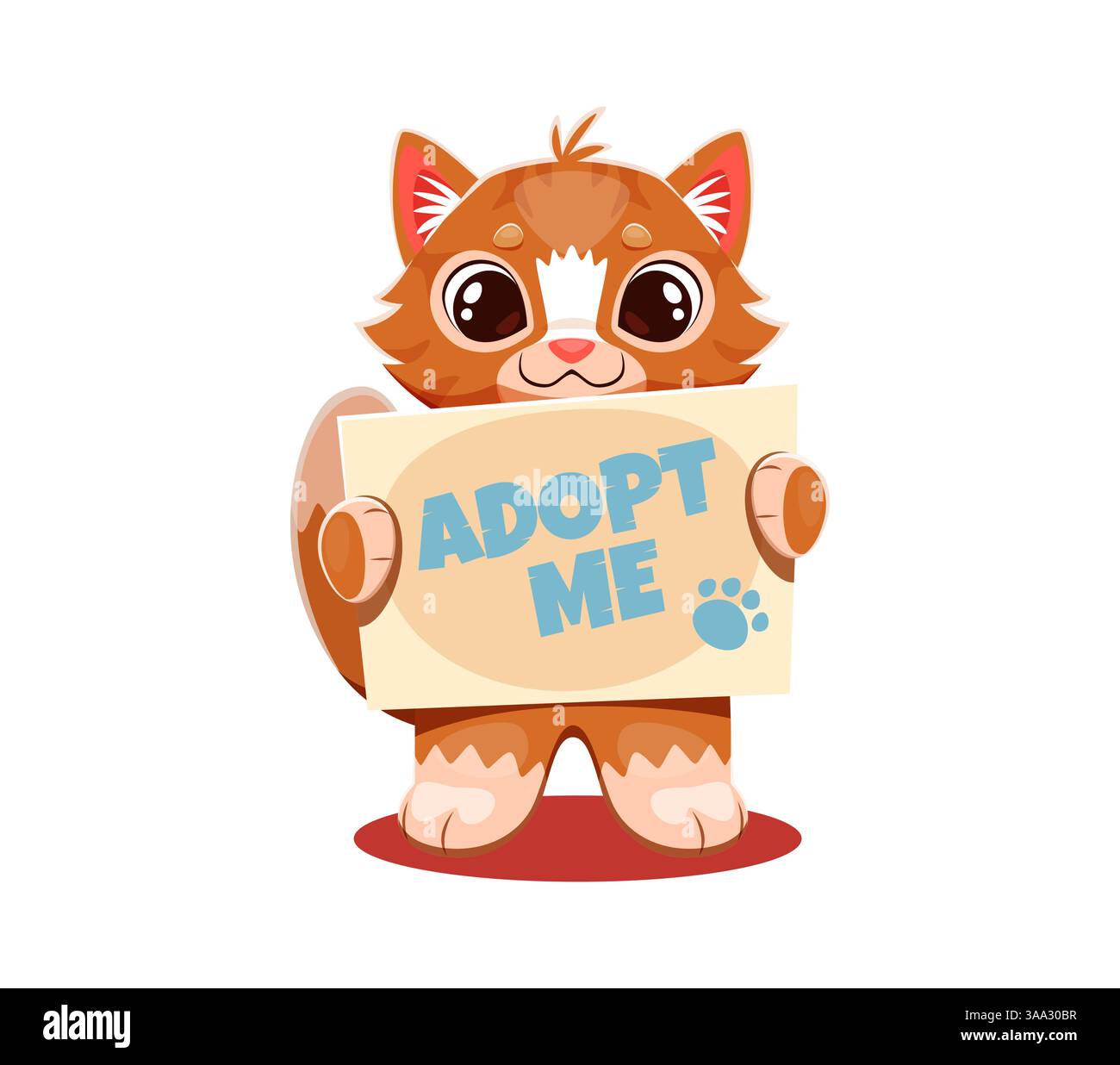 Adopt a cat, sweet, wide eyed kitten holds a sign reading Adopt Me with ...