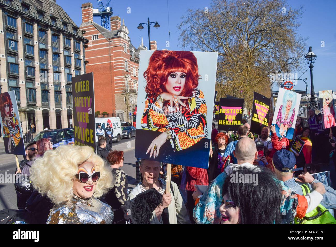 London, UK. 31st March 2025. Protesters gather in Westminster demanding ...
