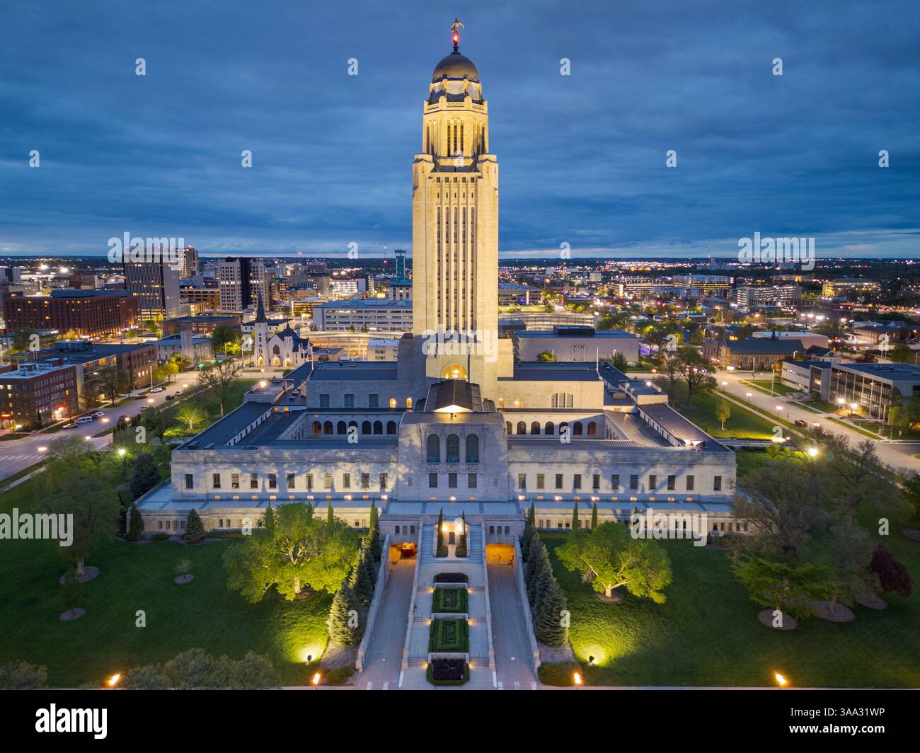 Lincoln, Nebraska, USA downtown at the state capitol building Stock ...