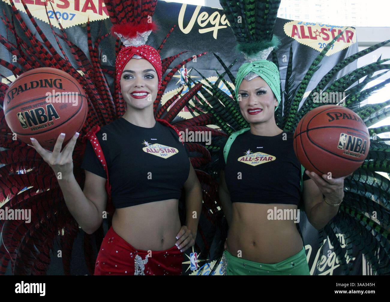 Aug 01, 2006; Las Vegas, NV, USA; Two Las Vegas showgirls ouside the ...