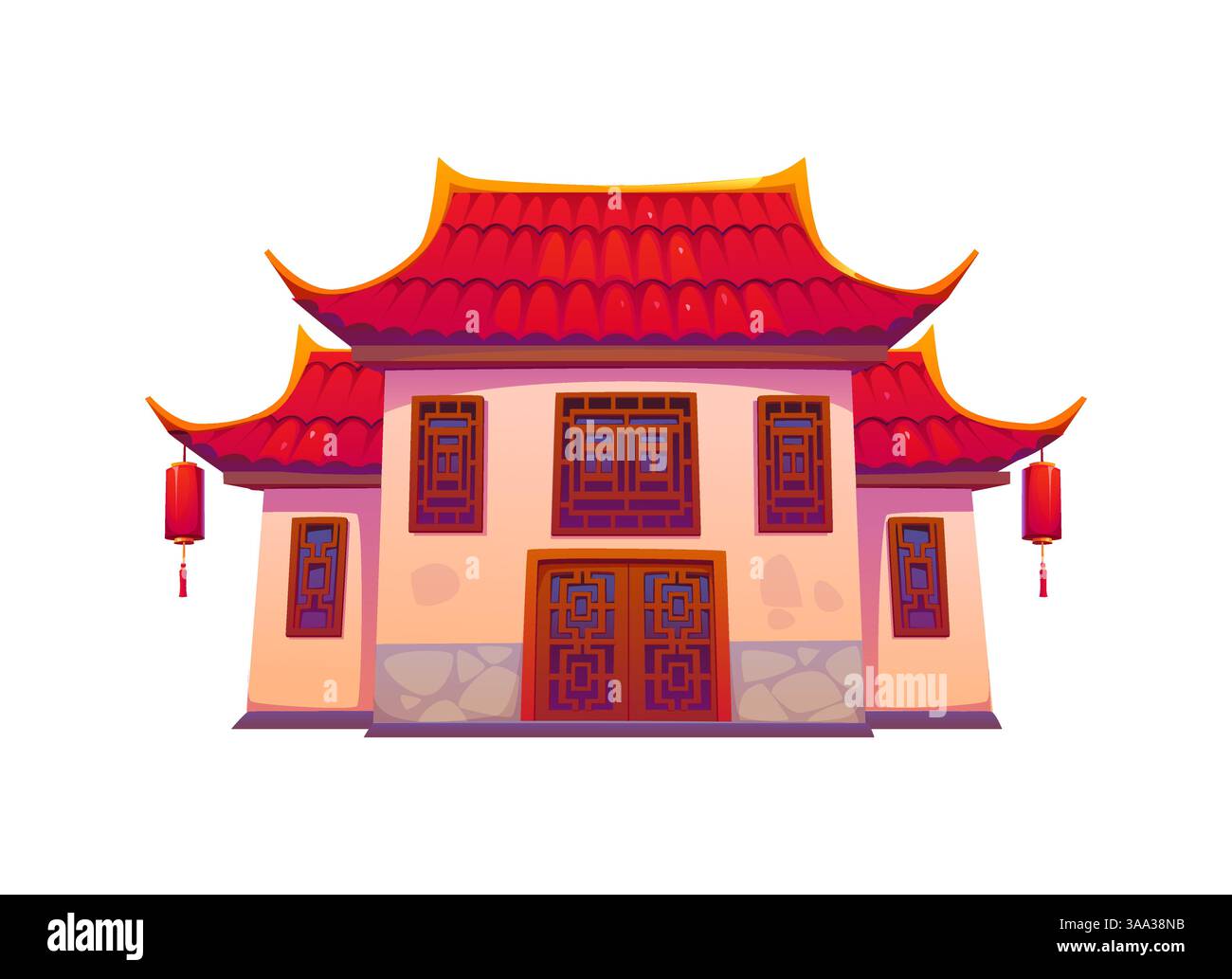 Chinese building and China architecture house, ancient temple or pagoda ...