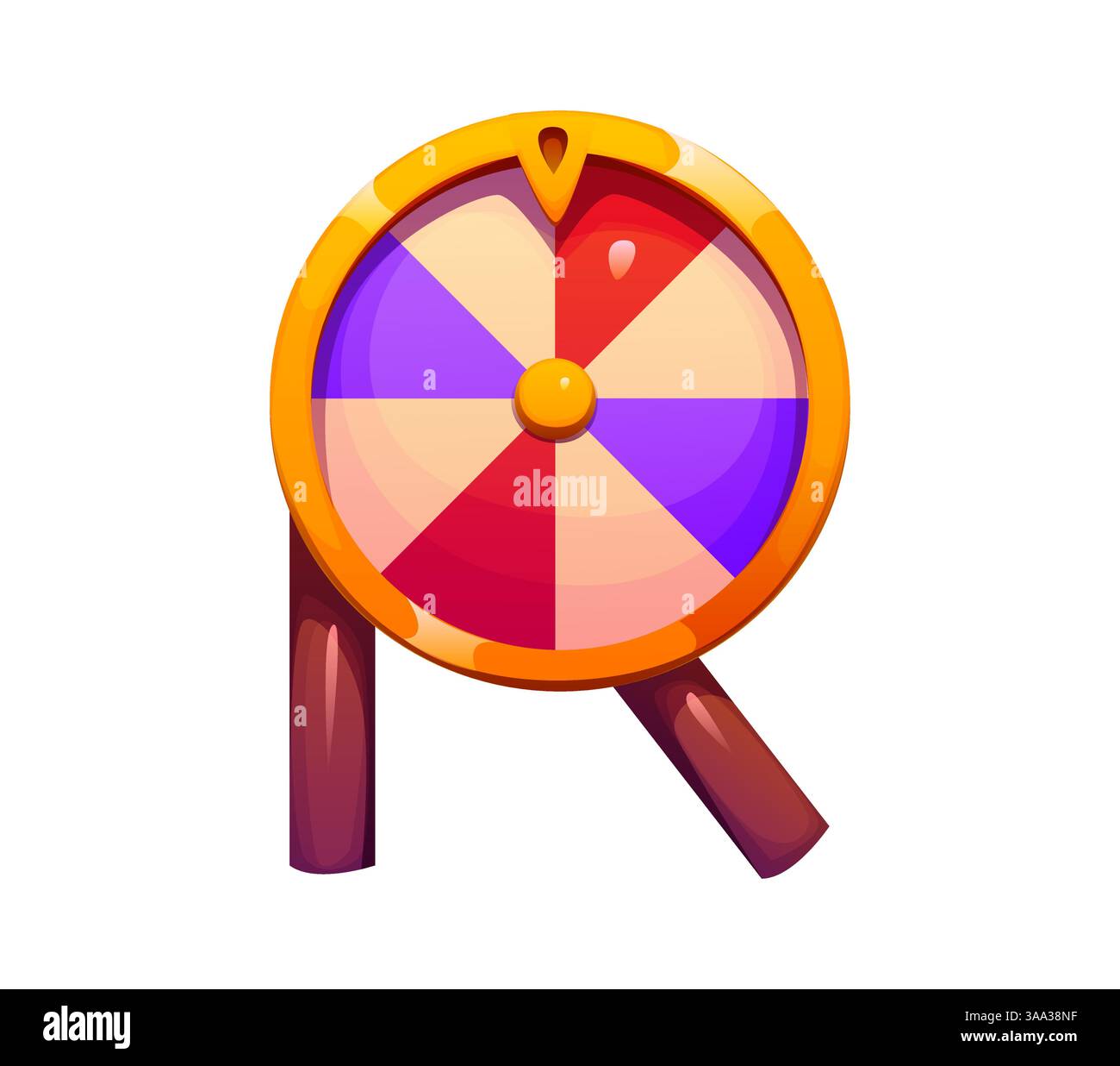 Cartoon circus font letter R as a colorful spinning wheel, retro ...