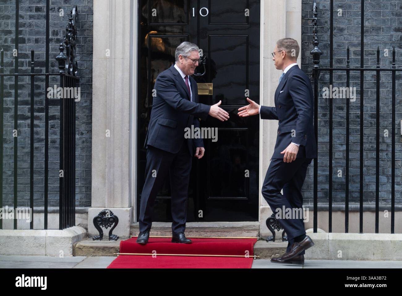 London, UK. 31 Mar 2025. President of Finland Alexander Stubb arrives ...
