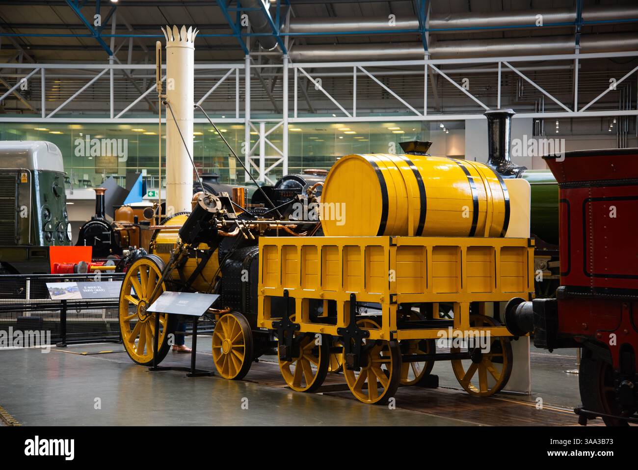 A replica of Robert Stephensons locomotive "Rocket" of the Liverpool ...