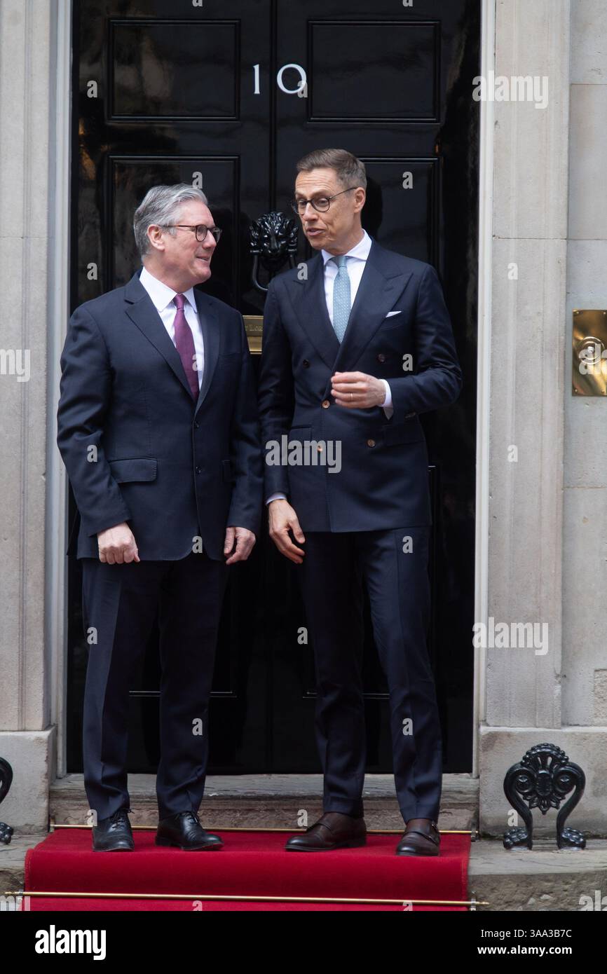 London, UK. 31 Mar 2025. President of Finland Alexander Stubb arrives ...
