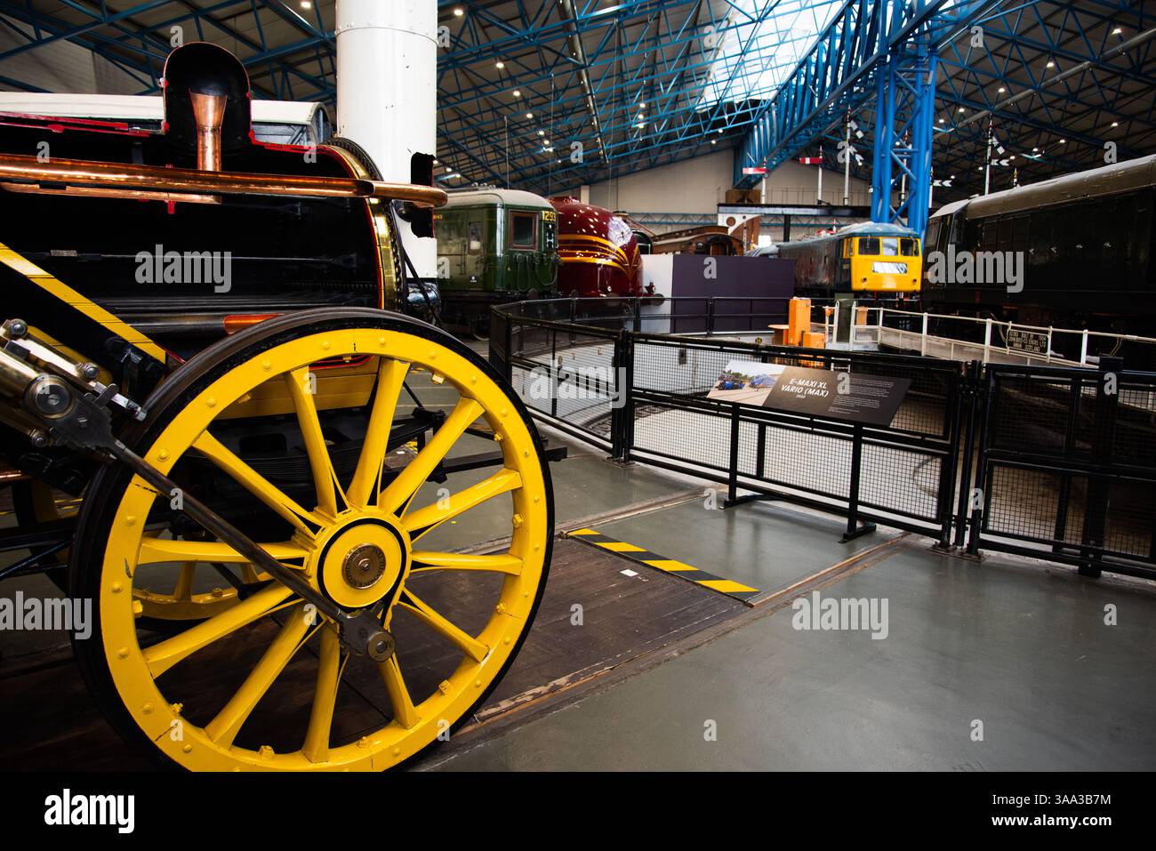 A replica of Robert Stephensons locomotive "Rocket" of the Liverpool ...