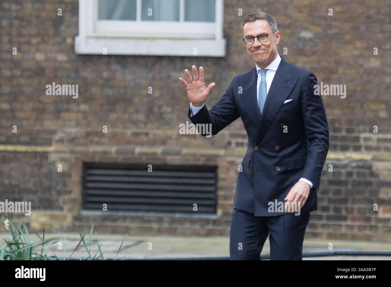 London, UK. 31 Mar 2025. President of Finland Alexander Stubb arrives ...