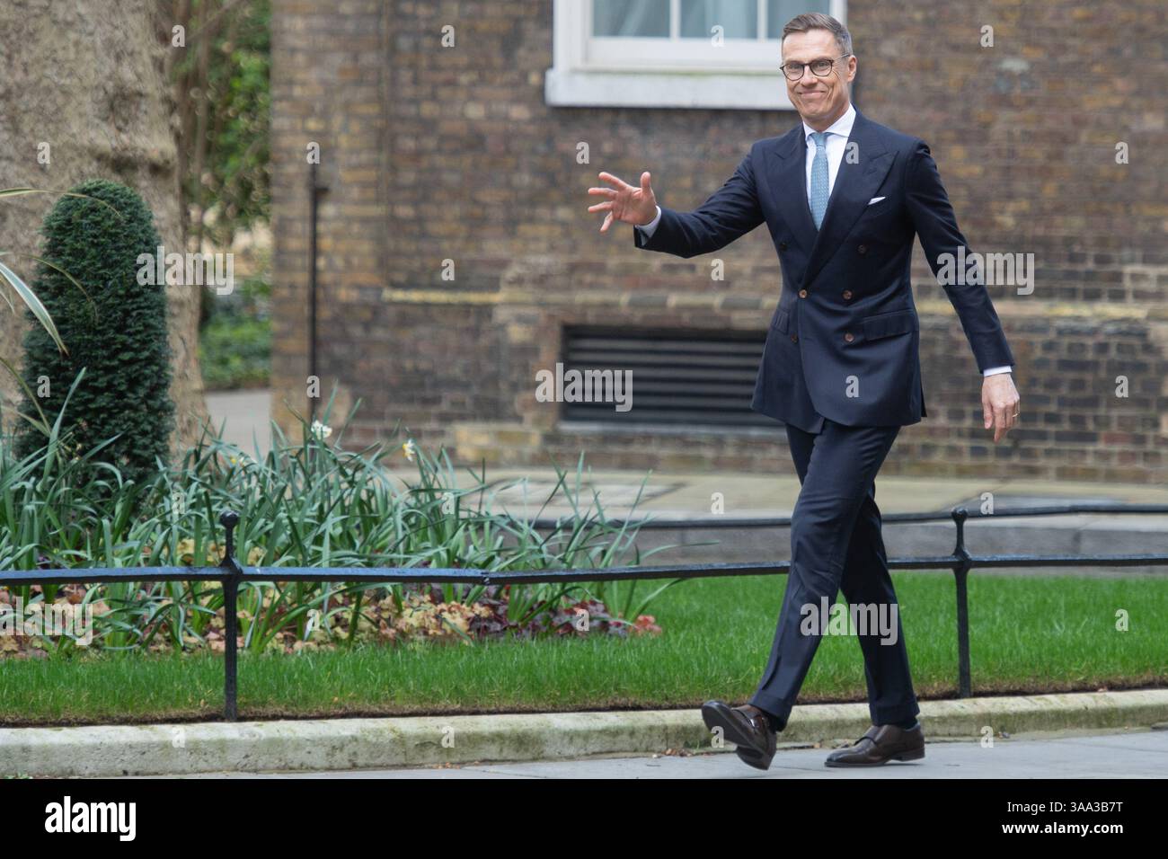 London, UK. 31 Mar 2025. President of Finland Alexander Stubb arrives ...