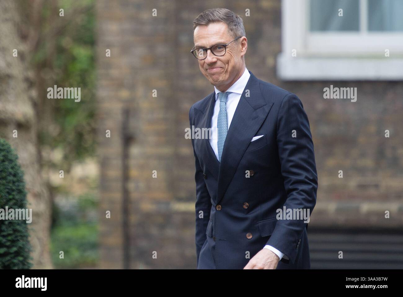 London, UK. 31 Mar 2025. President of Finland Alexander Stubb arrives ...